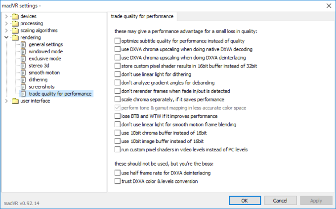 madVRの設定 | EncTools