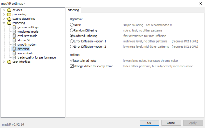 madVRの設定 | EncTools